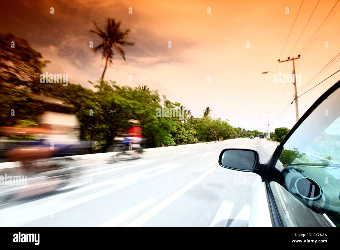 speedy day drive on car Stock Photo - Alamy