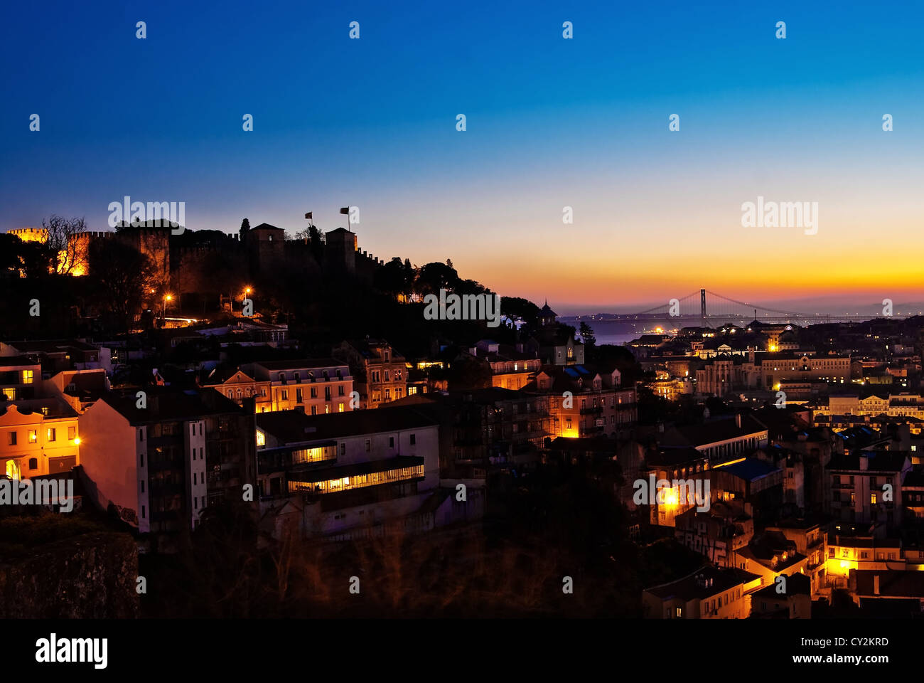 Lisbon night view hi-res stock photography and images - Alamy