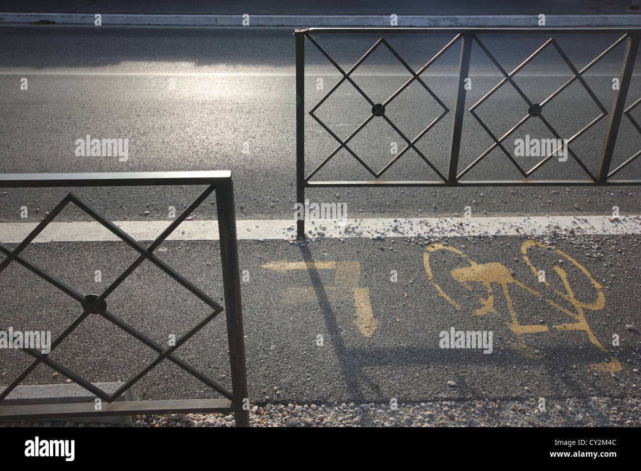 bicycle crossing, bike crossing on road, street pedestrian crossing ...