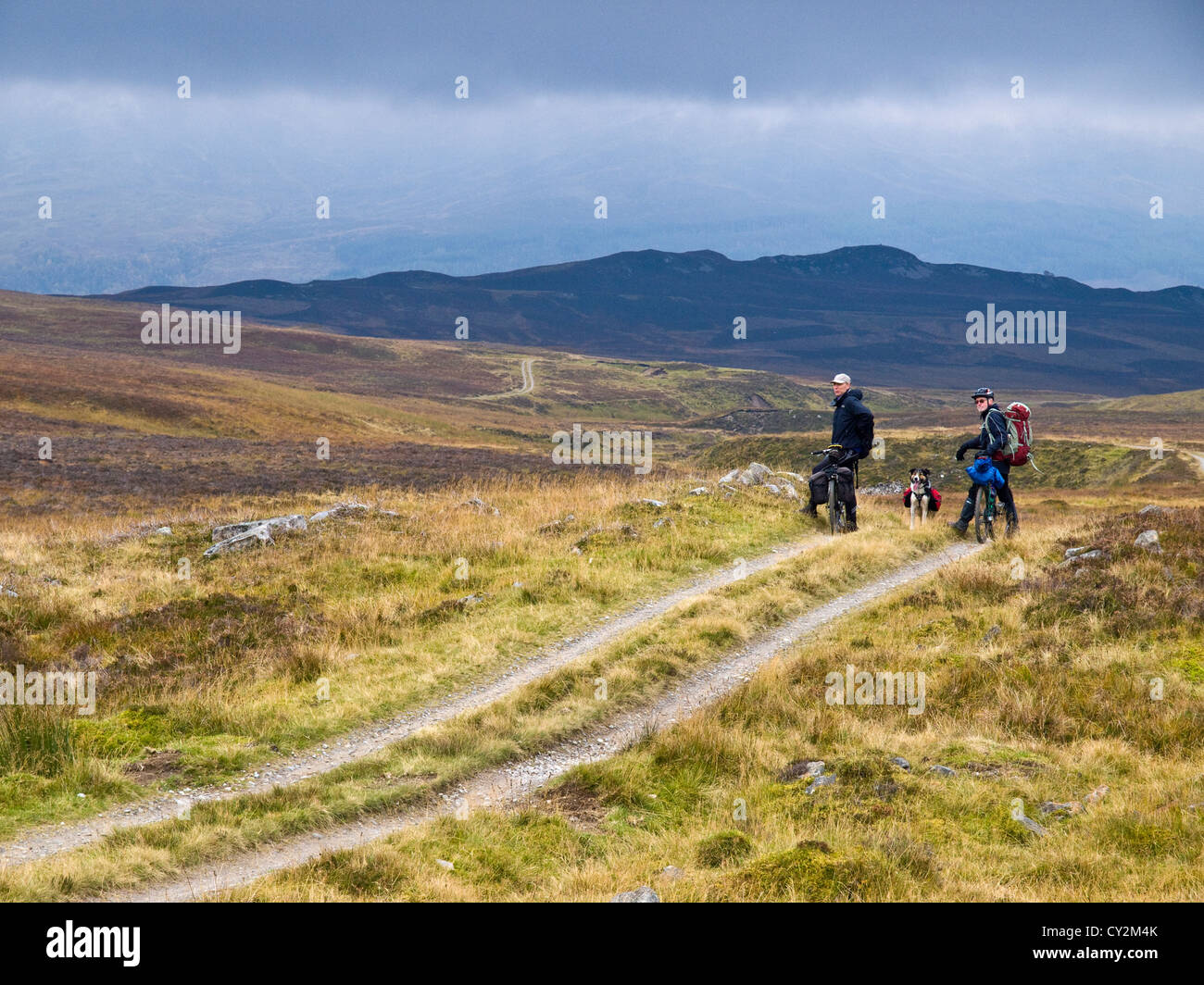 cycle touring / bikepacking by mountain bike in the Highlands Stock ...