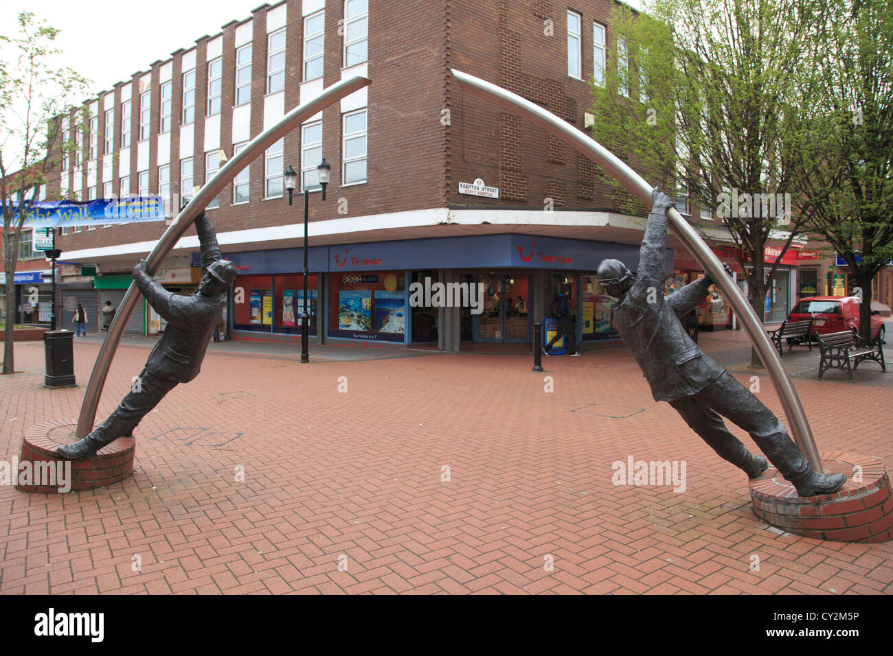 Arc Sculpture, Coal Miner, Steel Worker, Wrexham, Clwyd, North Wales ...