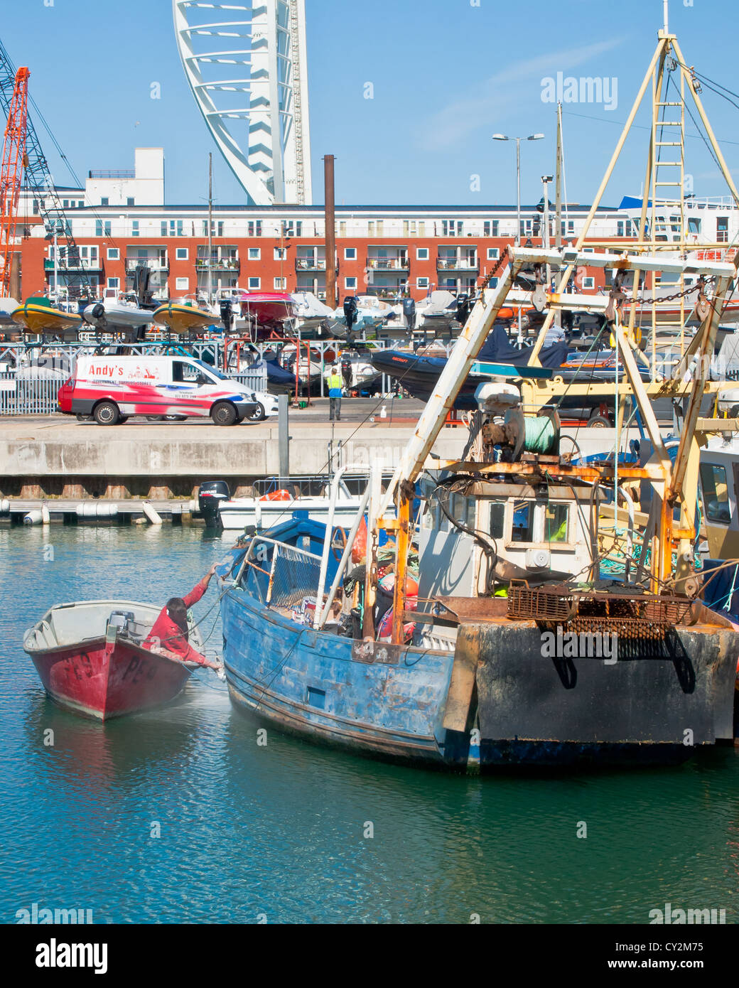 Workman on boat hi-res stock photography and images - Alamy