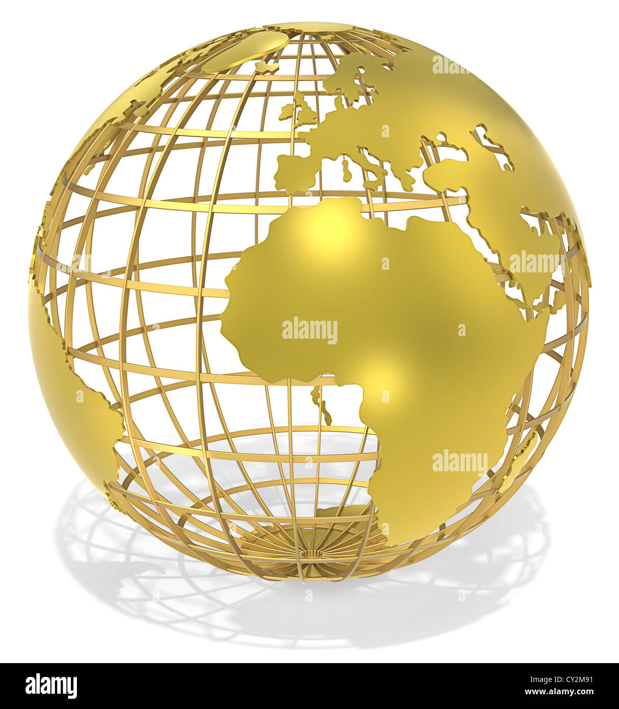 The Earth, frame structure of Gold. Shadow Stock Photo - Alamy