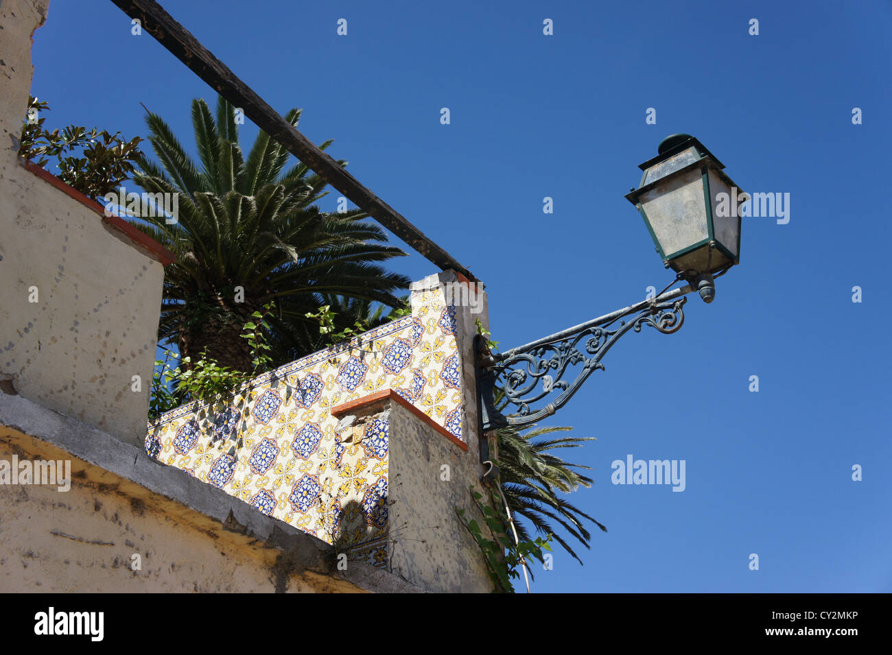 View of an old veranda and lamp Stock Photo - Alamy