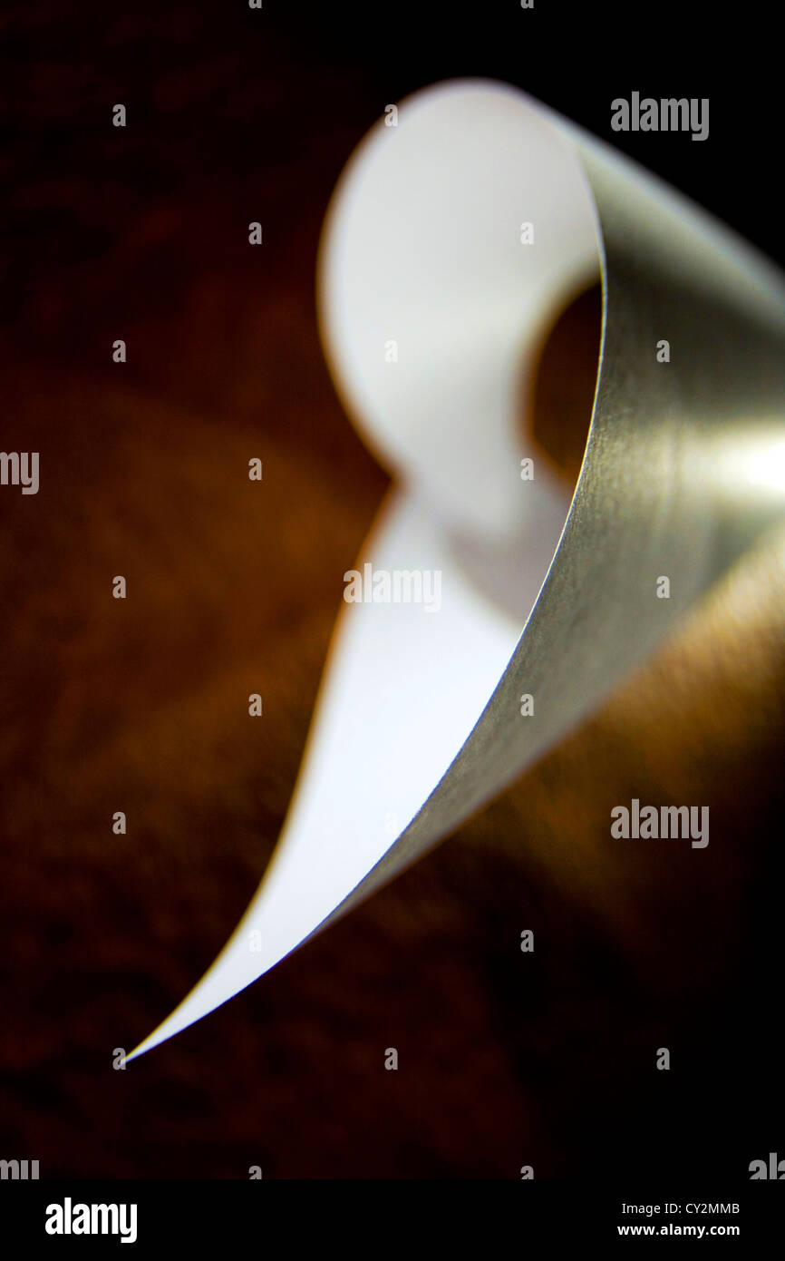 Sheet white paper curl hi-res stock photography and images - Alamy