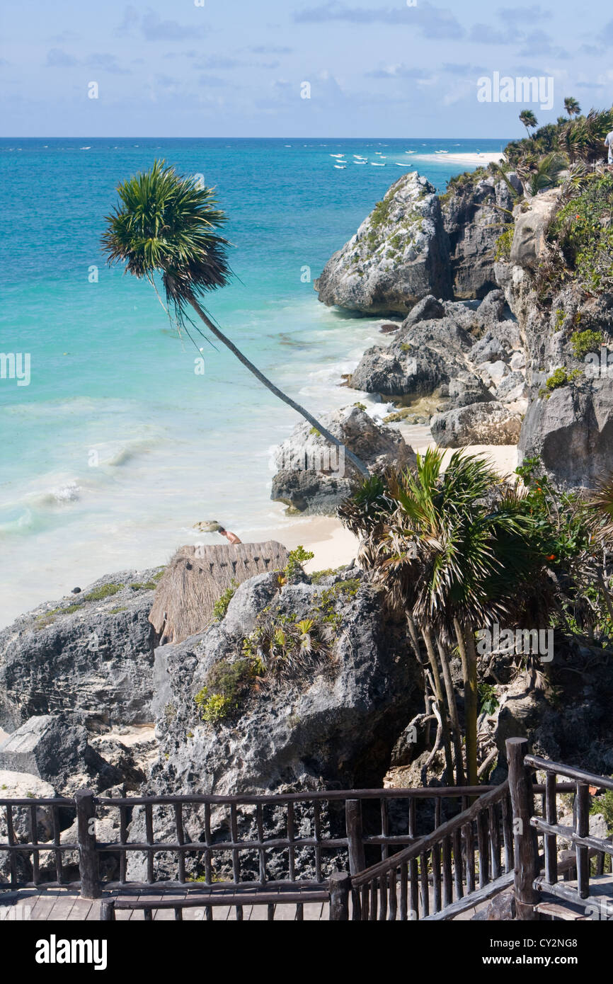 Tulum beach cliffs sea mexico portrait hi-res stock photography and ...