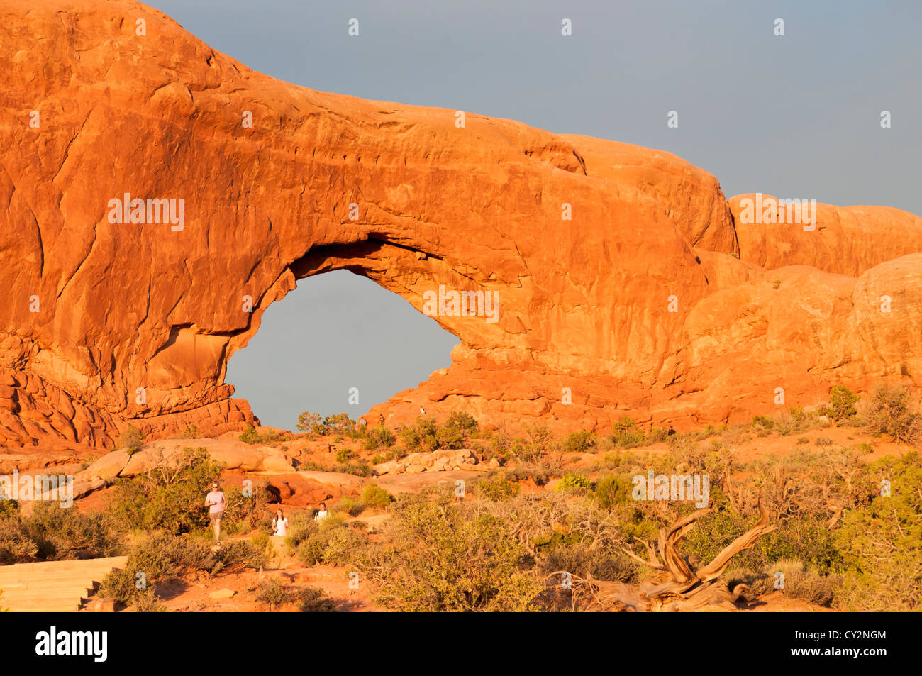 Utah, Arches National Park, visitors on Windows Trail Stock Photo - Alamy