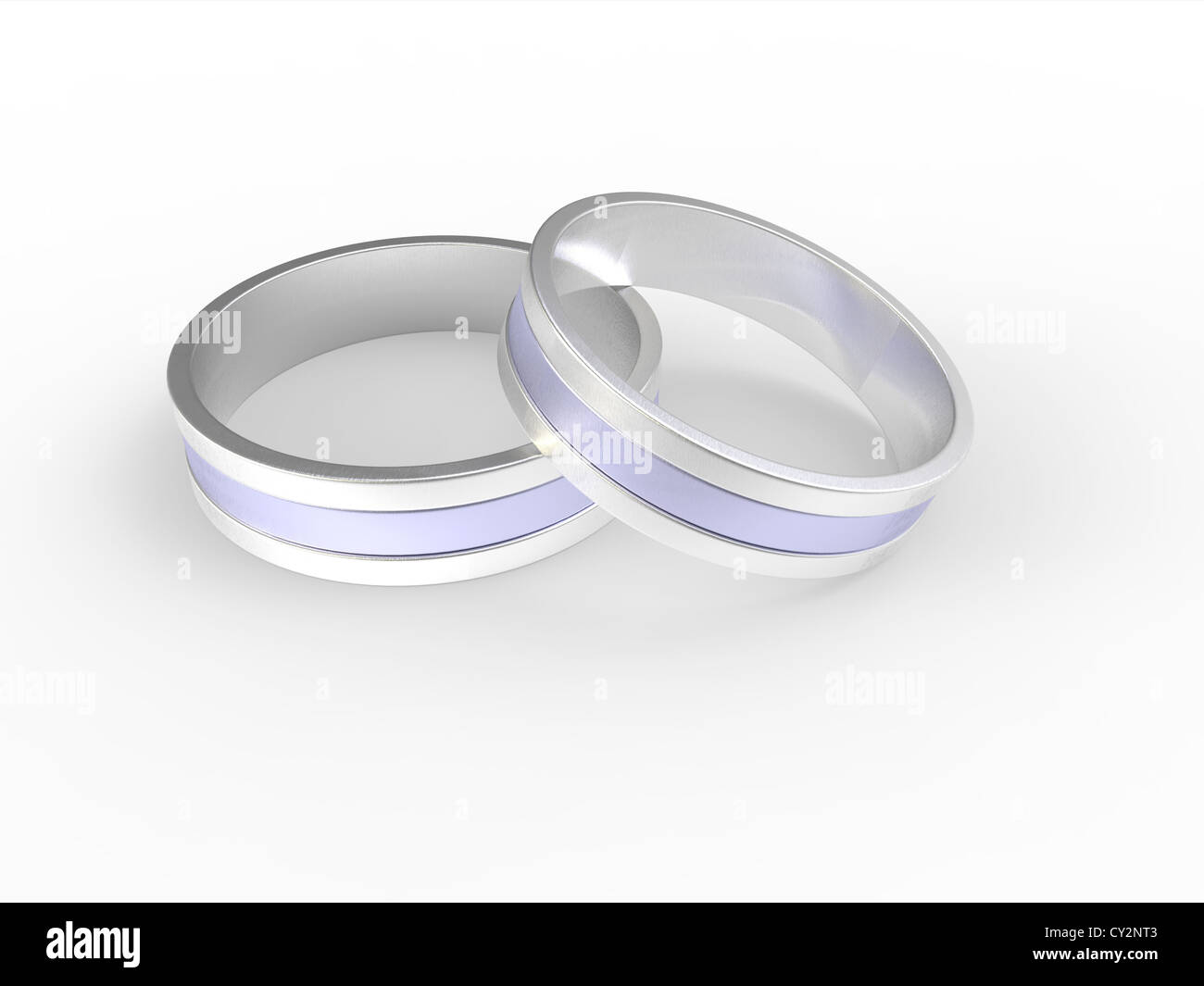 Golden and silver wedding rings isolated on white background Stock ...
