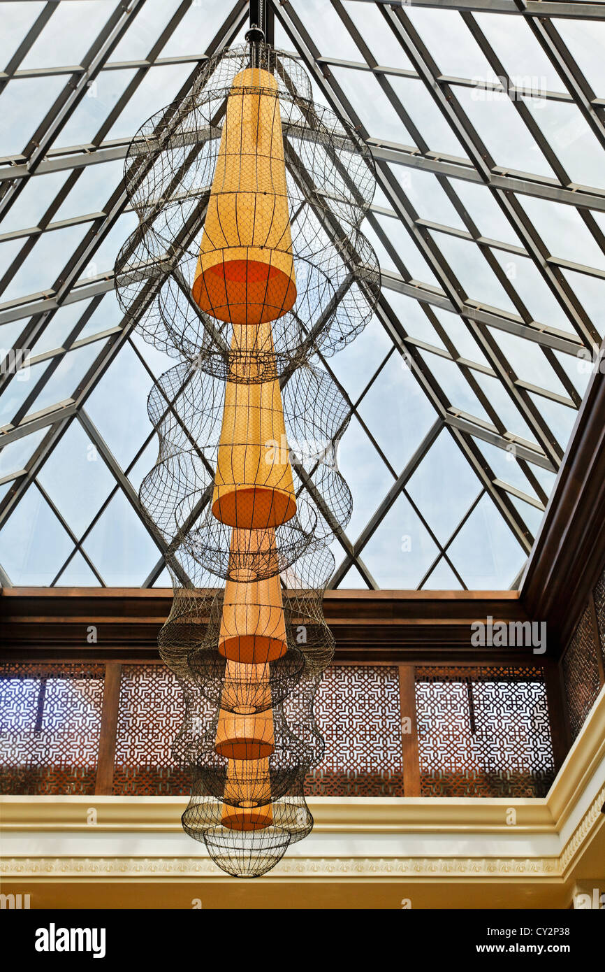 Architectural detail of skylight window frames with a view of the ...