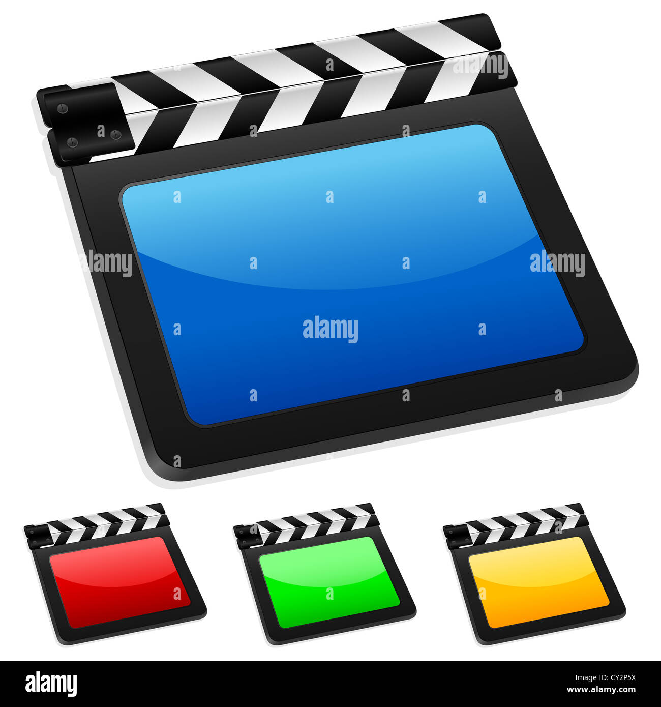 3D digital movie clapper board. Vector illustration Stock Photo - Alamy