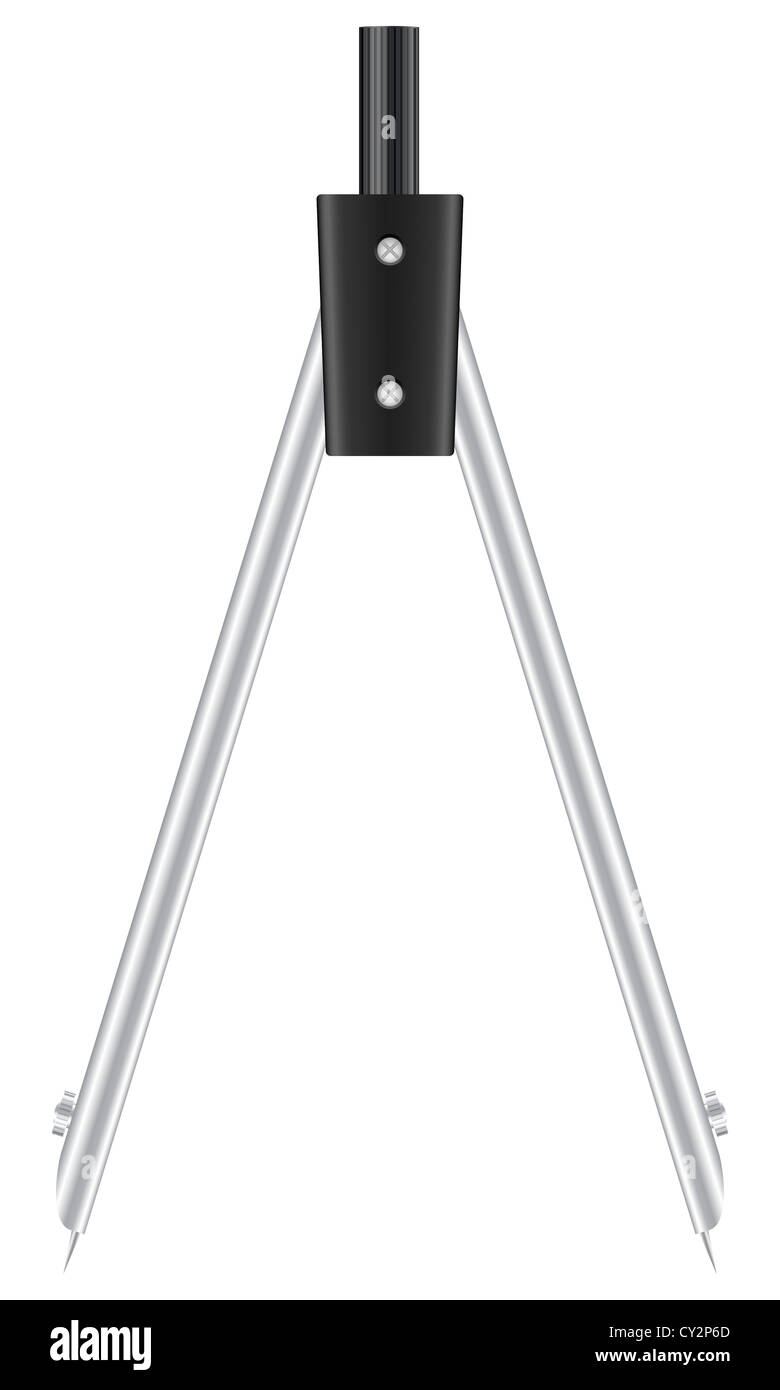 Drawing compass on white background. Vector illustration Stock Photo ...