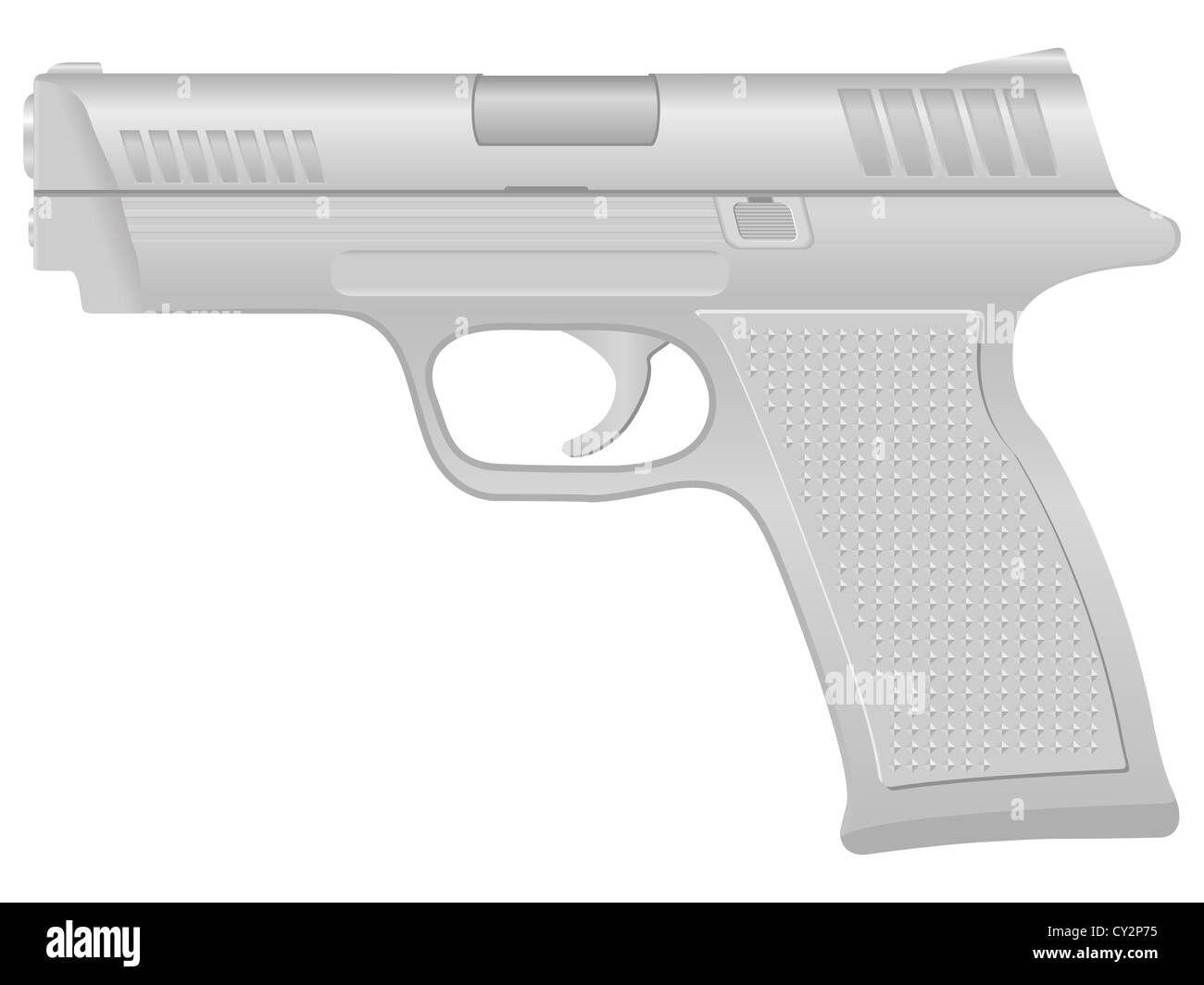 Silver pistol on a white background. Vector illustration Stock Photo ...