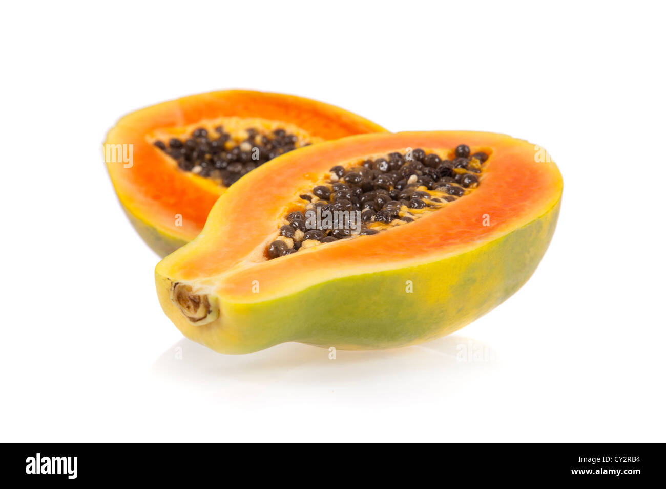 Papaya slice sliced cut half pawpaw Cut Out Stock Images & Pictures - Alamy