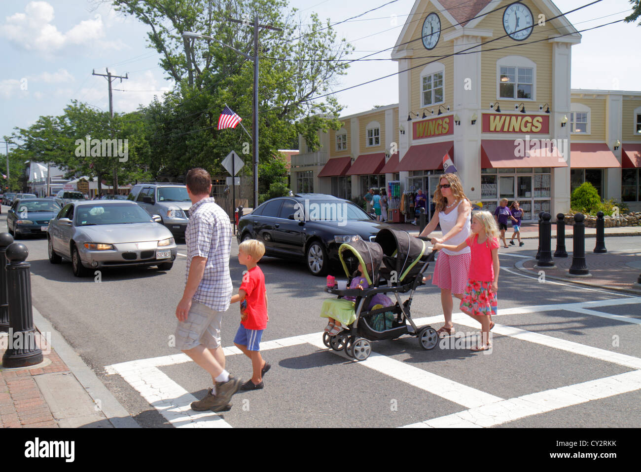 Cape Cod Massachusetts,New England,Hyannis,Main Street,crosswalk,family ...