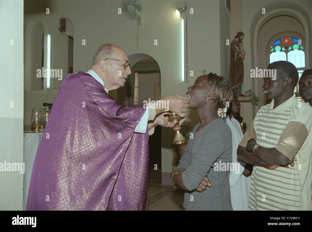 Father Vantini and the Catholic Community in Sudan Stock Photo - Alamy