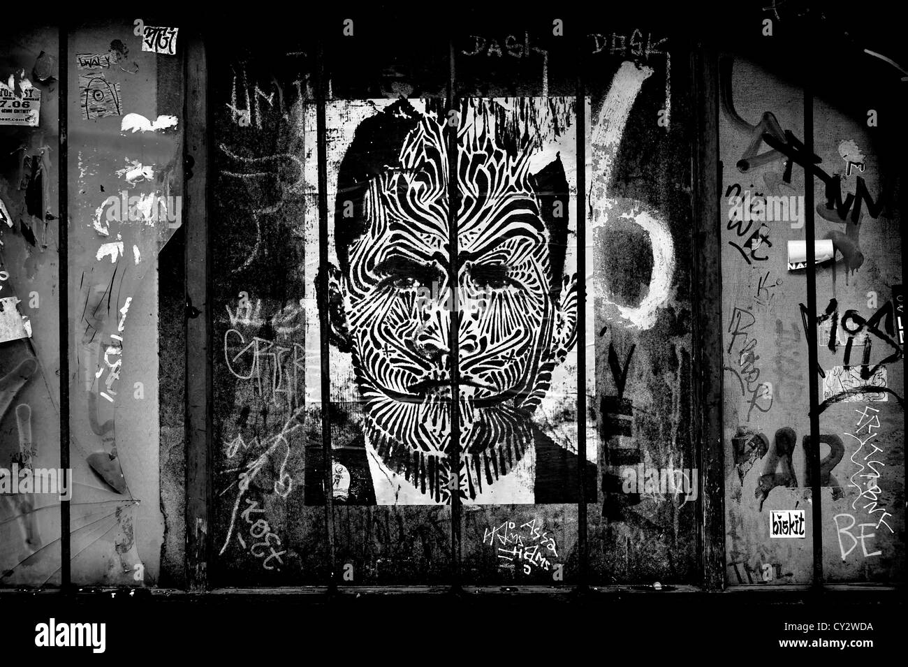 wheatpaste graffiti berlin Stock Photo - Alamy