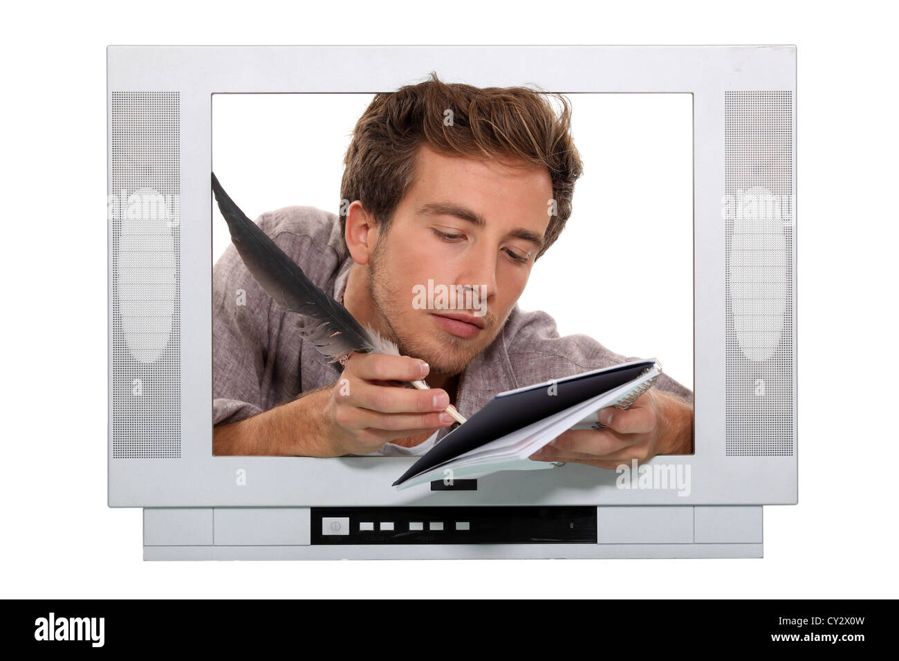 Cartoon Character Book Pen Stock Photos & Cartoon Character Book Pen ...