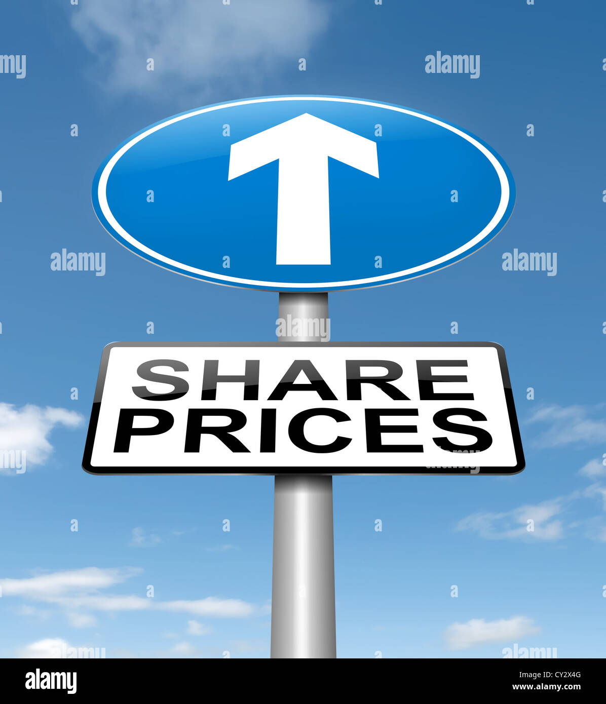 Share price rise Stock Photo - Alamy