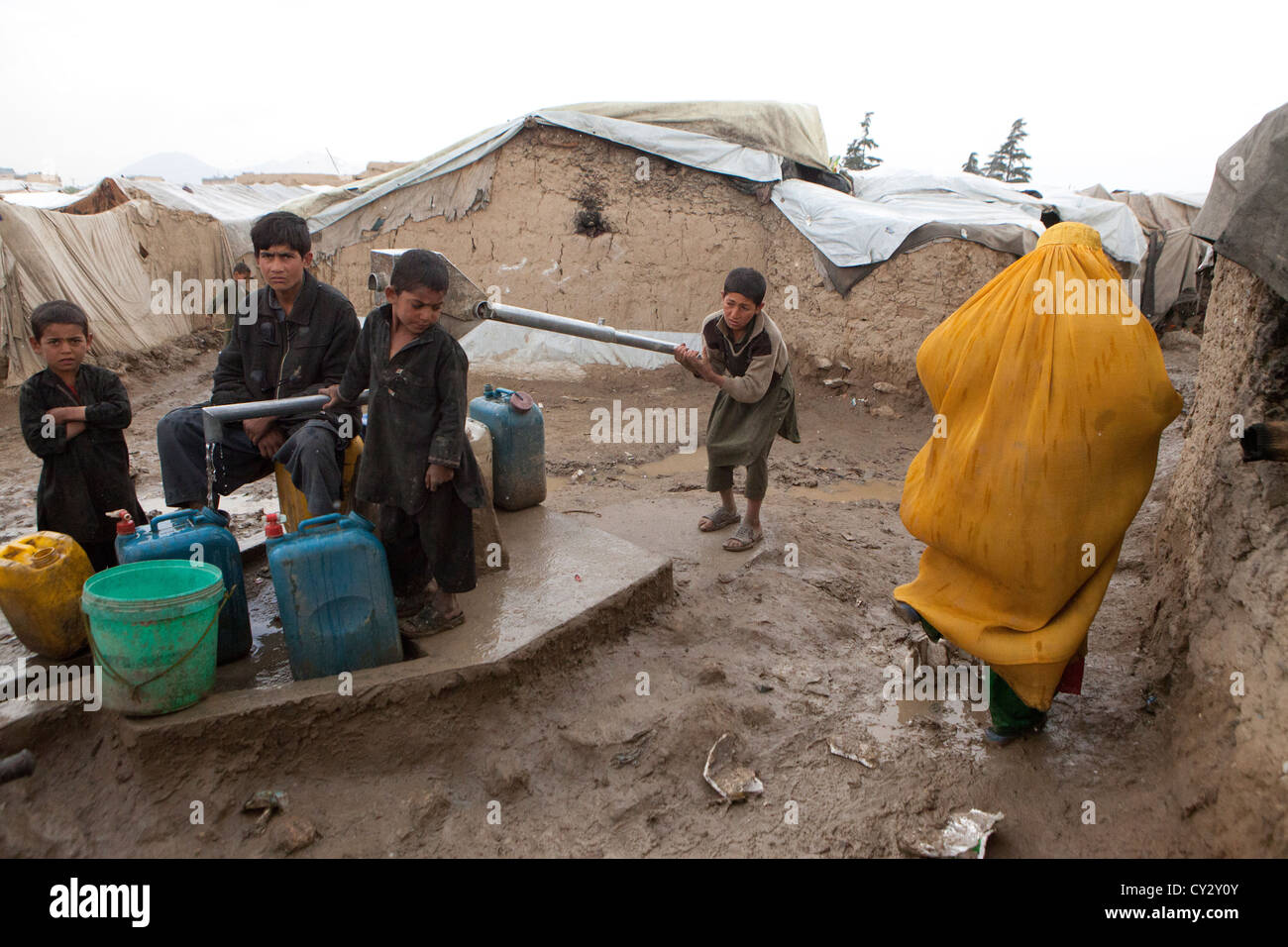 waterwell in a slum in Kabul Stock Photo - Alamy