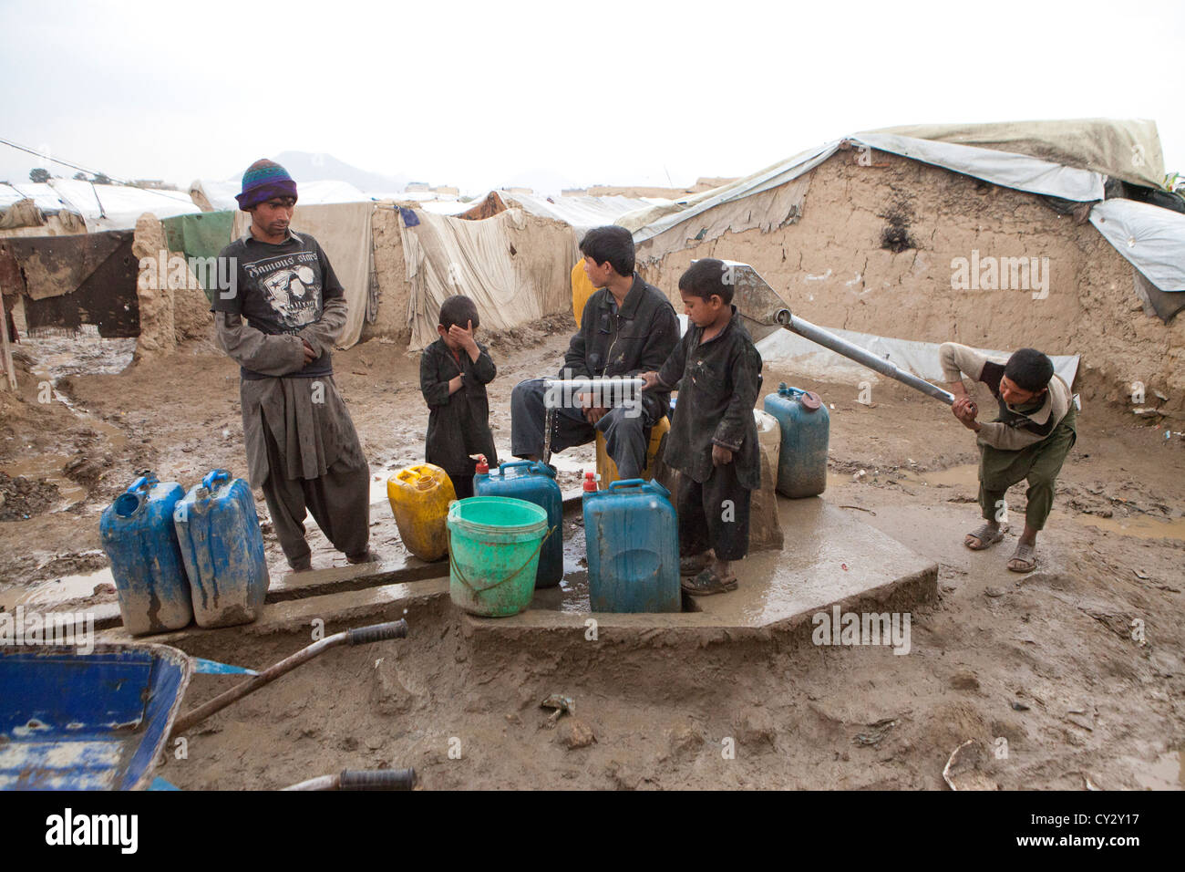 waterwell in a slum in Kabul Stock Photo - Alamy