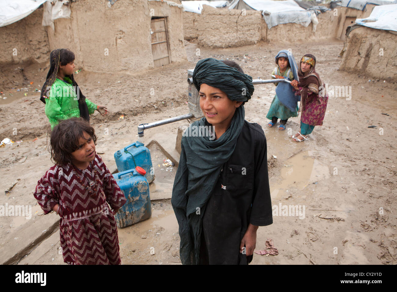 waterwell in a slum in Kabul Stock Photo - Alamy