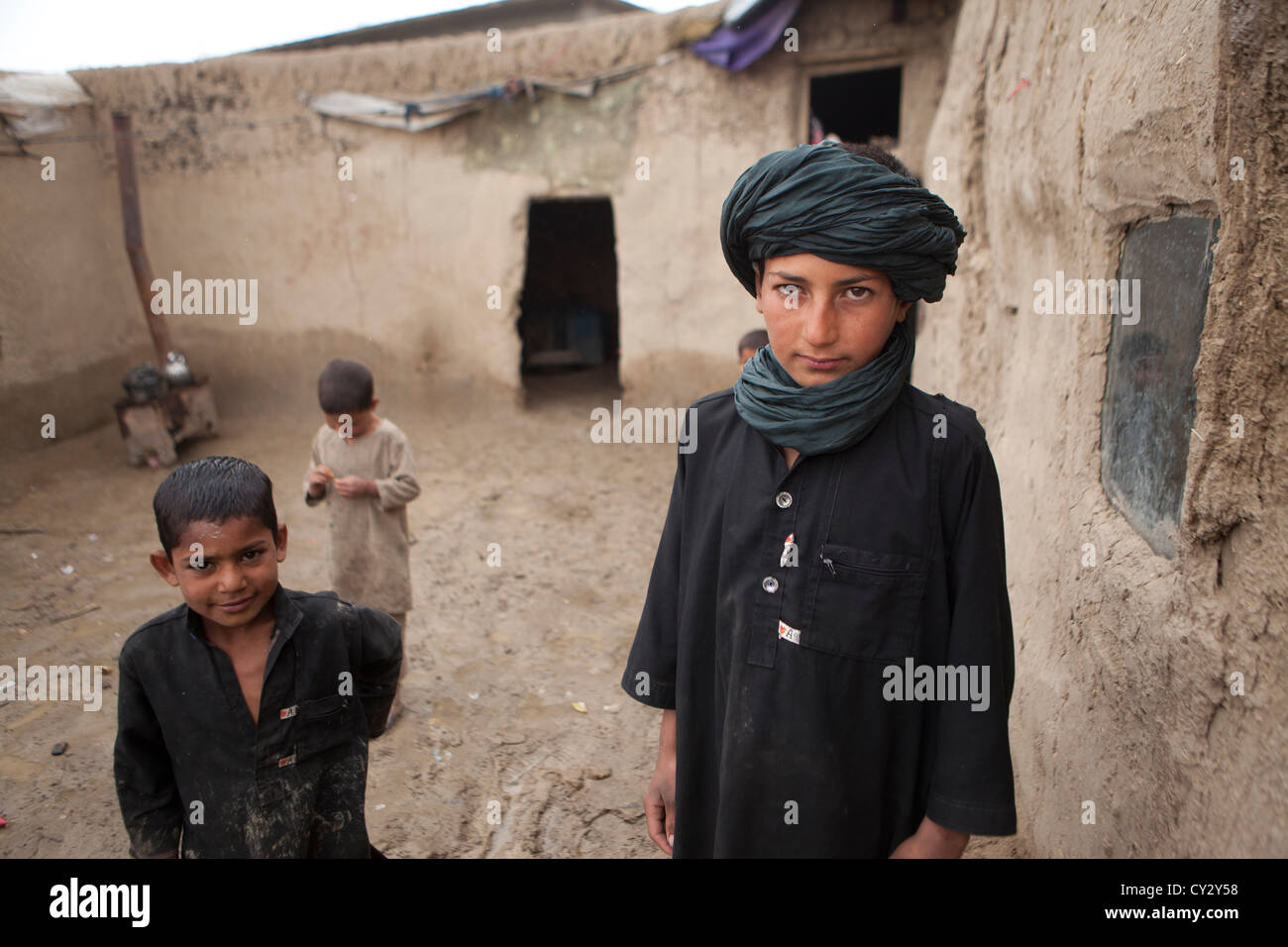 slum area inhabited with refugees, in Kabul Stock Photo - Alamy