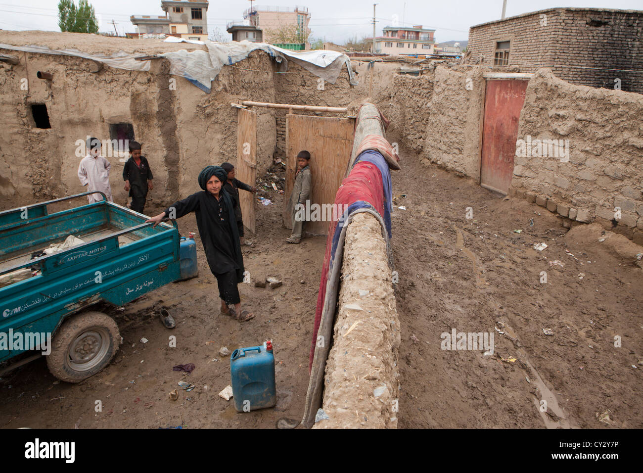 slum area inhabited with refugees, in Kabul Stock Photo - Alamy