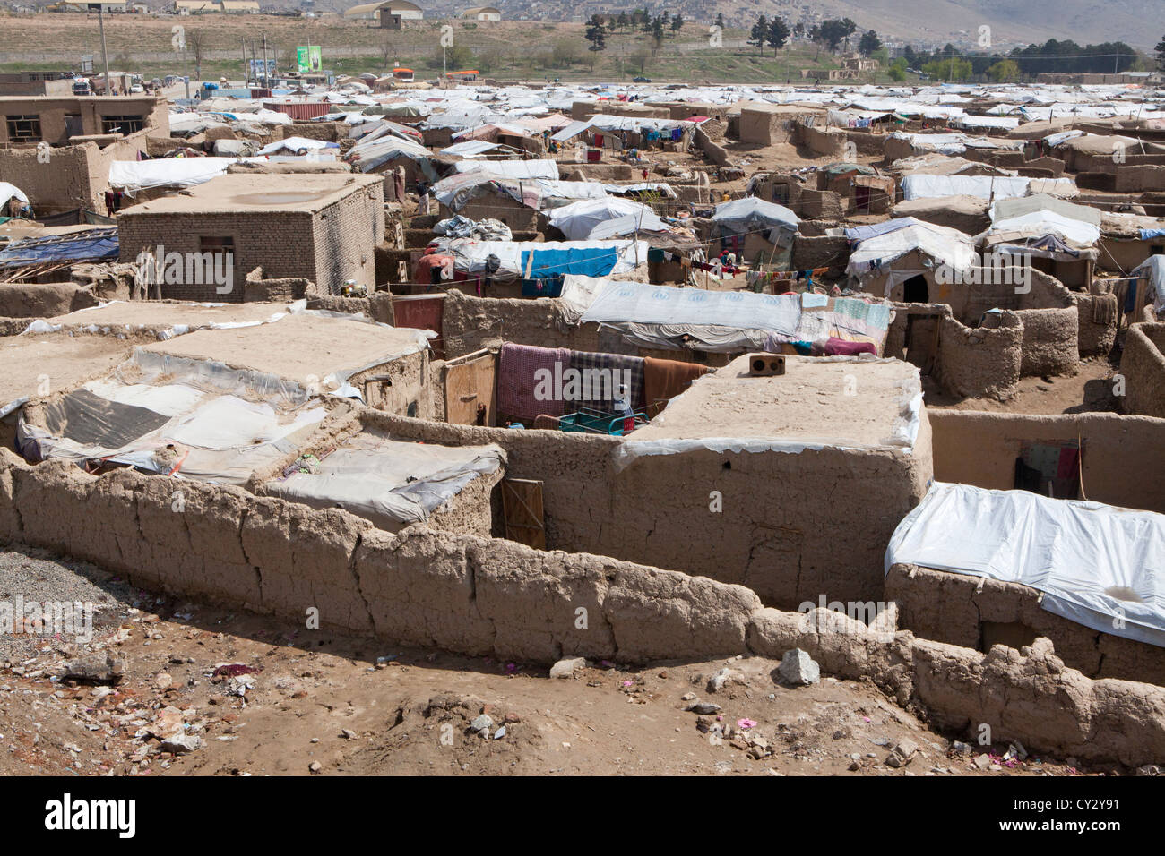 slum area inhabited with refugees, in Kabul Stock Photo - Alamy