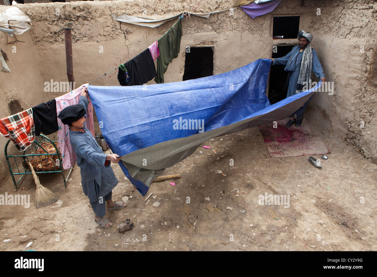 slum area inhabited with refugees, in Kabul Stock Photo - Alamy