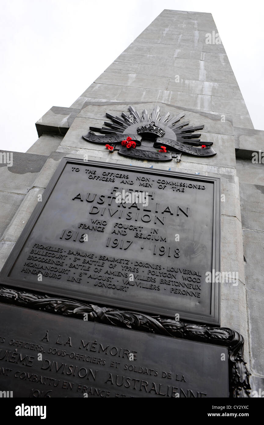 FLANDERS. Australian War Memorial. Polygon Wood Stock Photo - Alamy