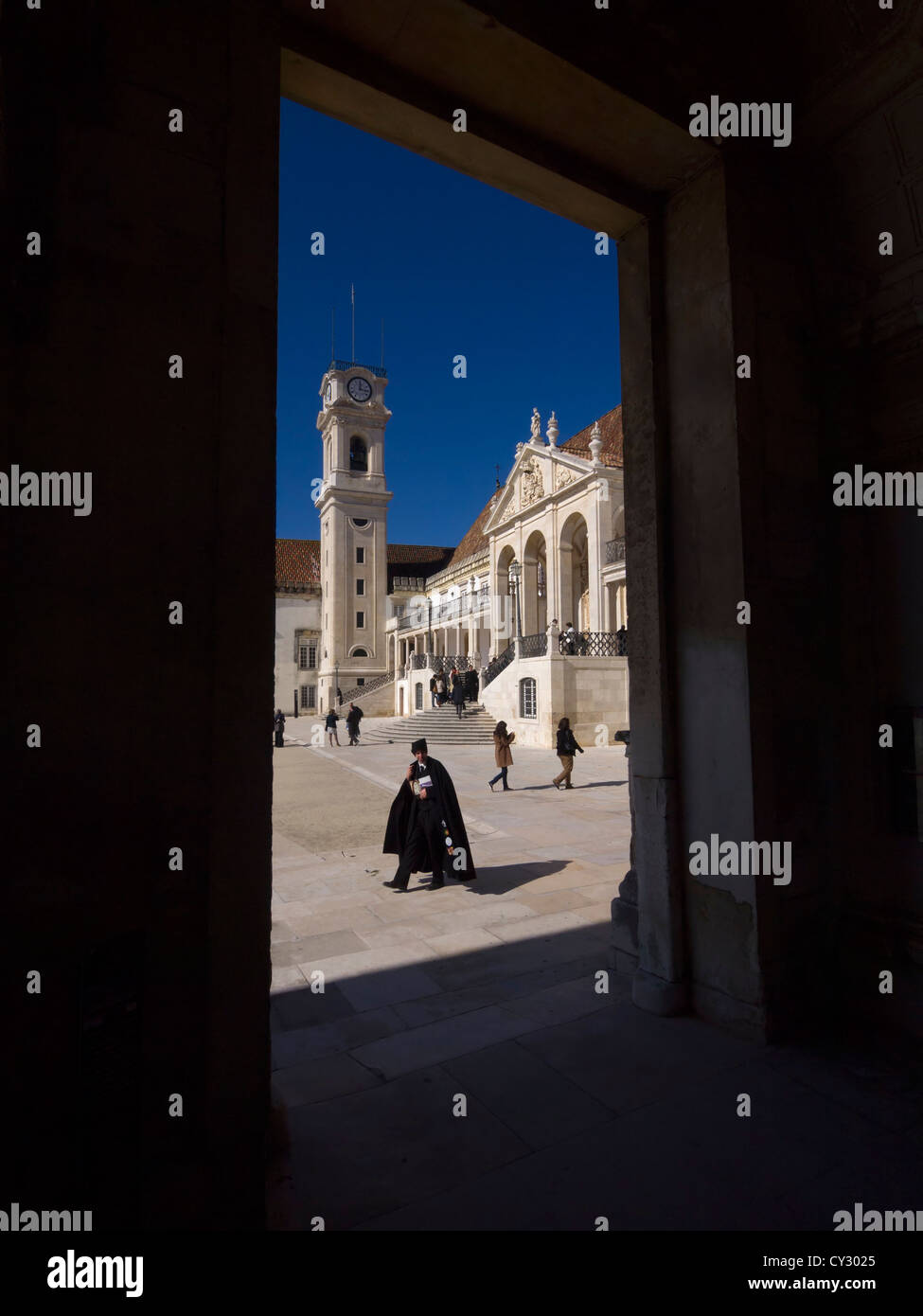 University of Coimbra student with traditional academic attire ...