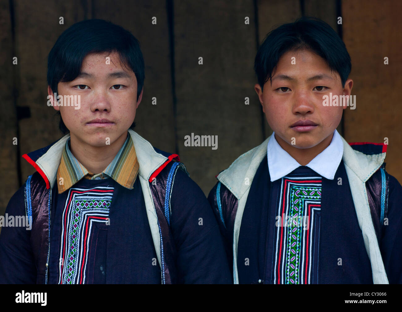 Black Hmong Boys In Traditional Clothes, Sapa, Vietnam Stock Photo - Alamy