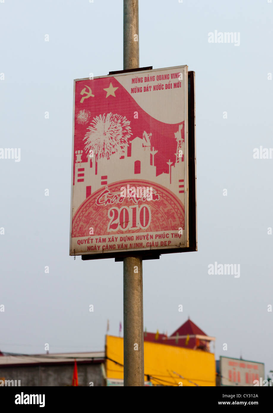 Propaganda Billboard Of The Communist Party, Hanoi, Vietnam Stock Photo ...