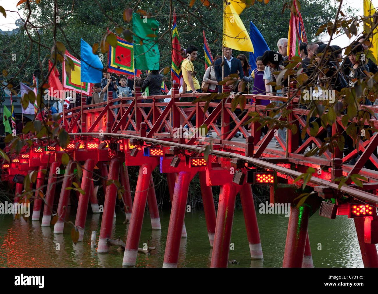 Huc Bridge On Hoan Kiem Lake, Hanoi, Vietnam Stock Photo - Alamy