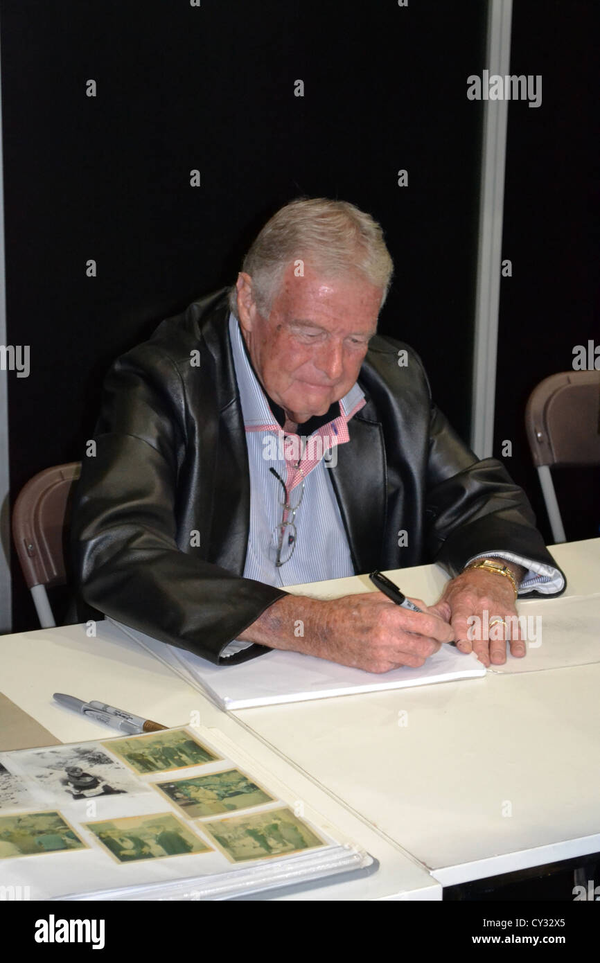 Actor signing autographs, at Star Trek convention, London Stock Photo ...