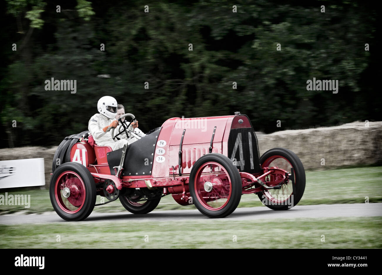 1911 Fiat S74 Grand Prix car with driver George Wingard at the 2012 ...