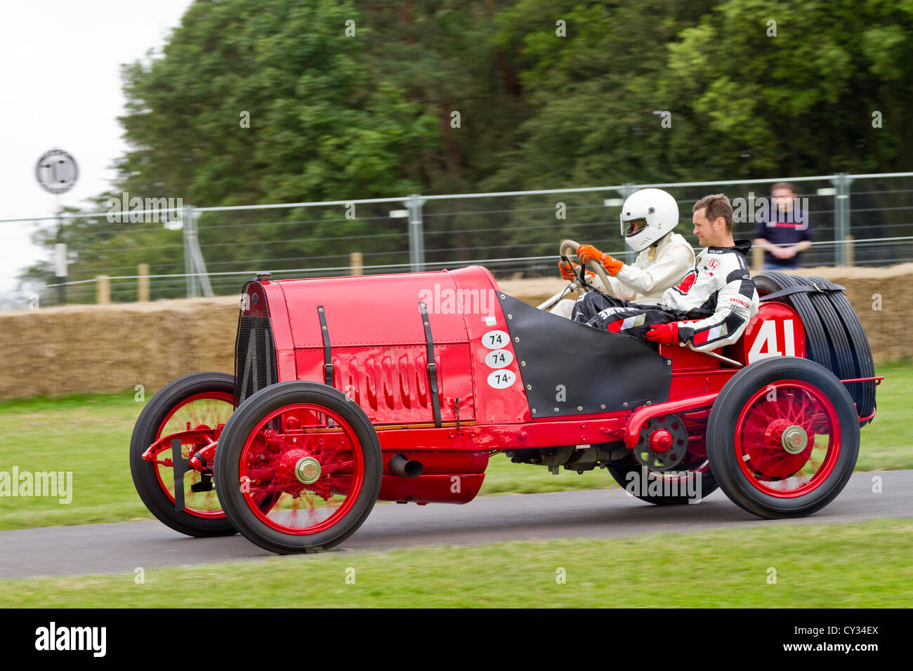 1911 Fiat S74 Grand Prix car with driver George Wingard at the 2012 ...