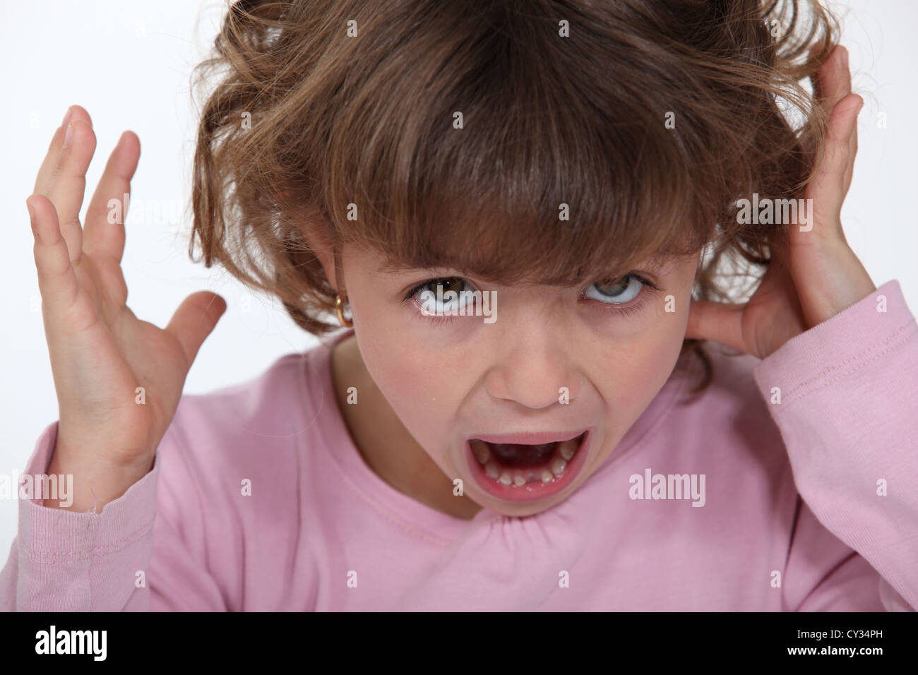 A little girl screaming Stock Photo - Alamy