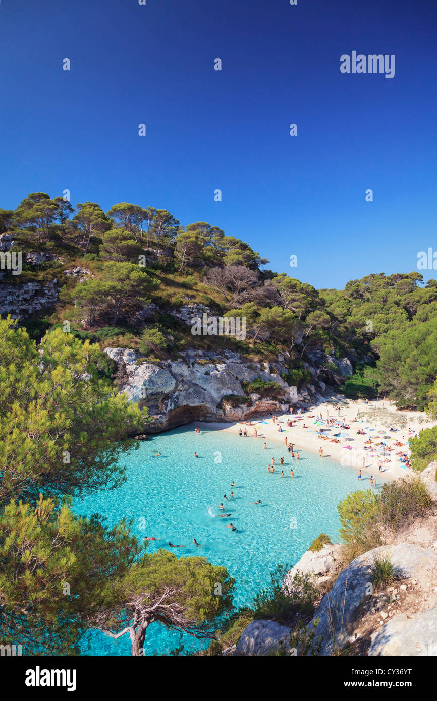 Spain, menorca, Balearic Islands, Cala Macarelleta Beach Stock Photo ...