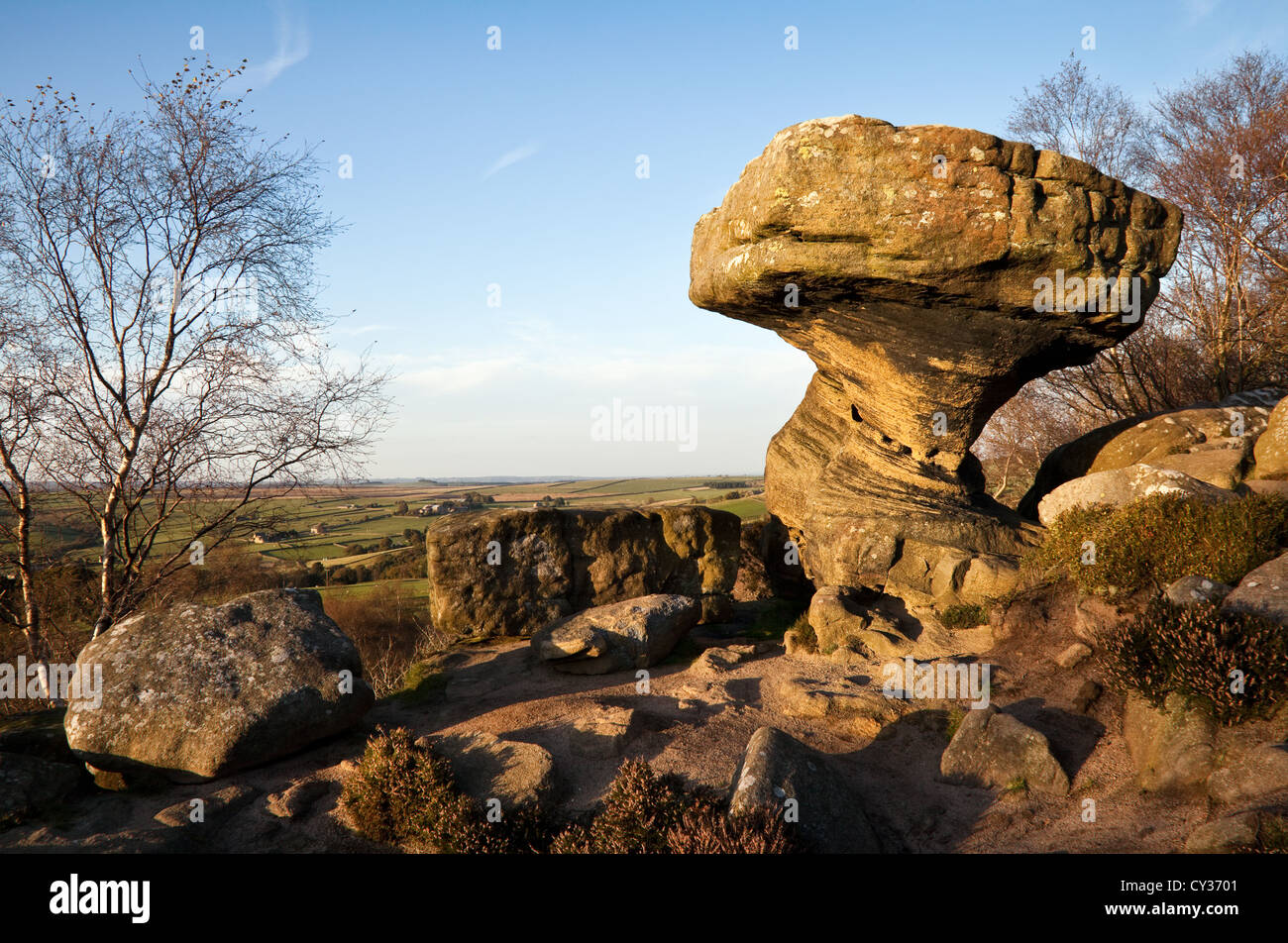Brimham Rocks balancing natural rock formations in North Yorkshire ...