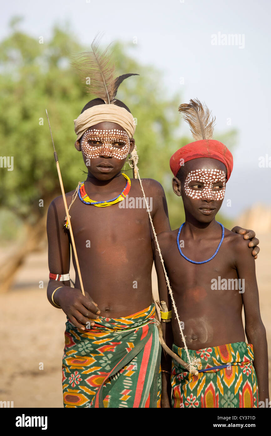 Young children of the Erbore tribe, Omo River Valley, Ethiopia Stock ...