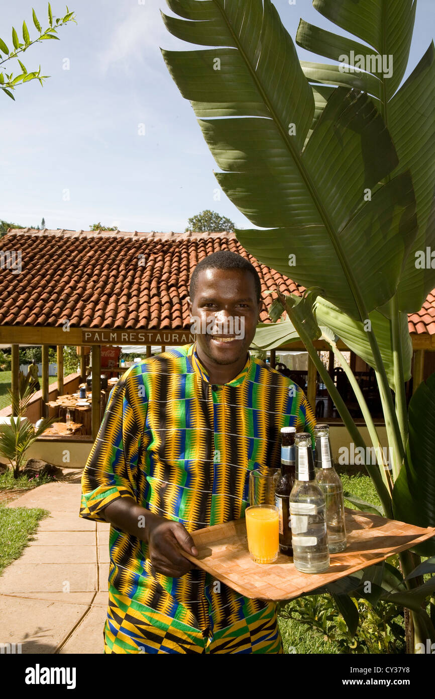 African waiter in Hotel, Kenya Stock Photo - Alamy