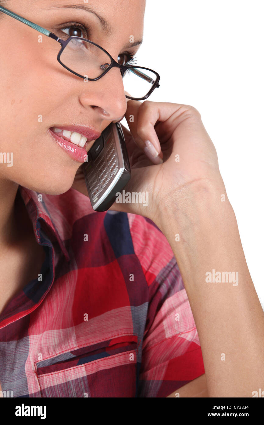 Woman on phone Stock Photo - Alamy