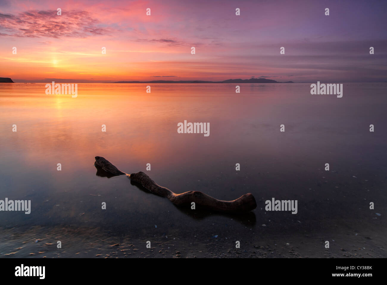 A landscape image showing the mountains of the Isle Of Arran while the ...