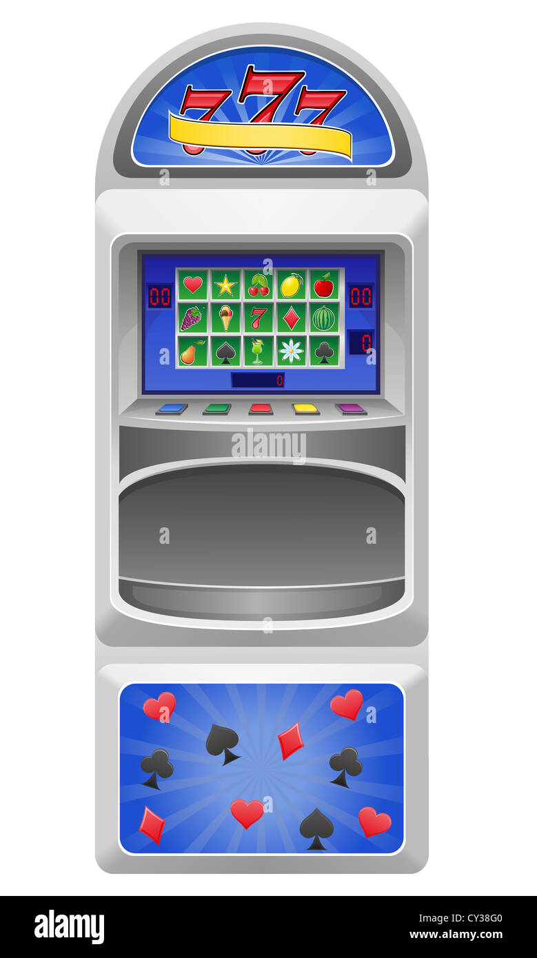 slot machine illustration isolated on white background Stock Photo - Alamy