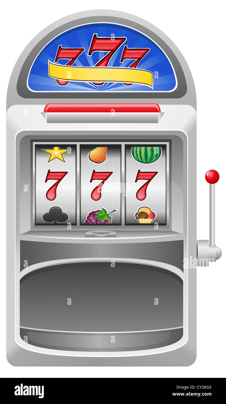 slot machine illustration isolated on white background Stock Photo - Alamy