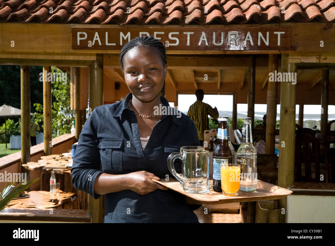 African waitress in Hotel, Kenya Stock Photo - Alamy