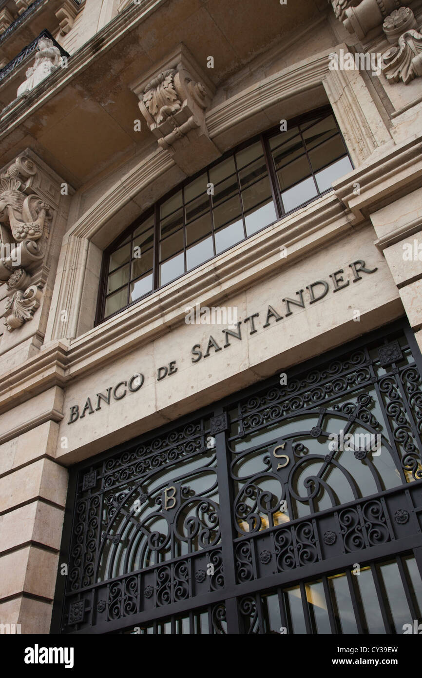 Spain, Cantabria Province, Santander, detail of the original Banco de ...