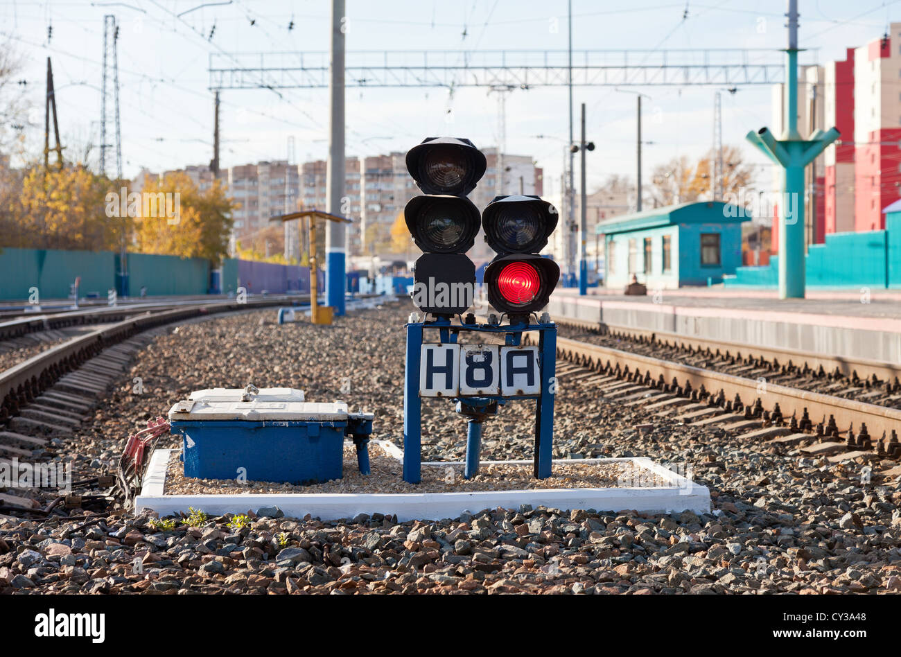 Semaphore Red Railroad Crossing Signal High Resolution Stock ...