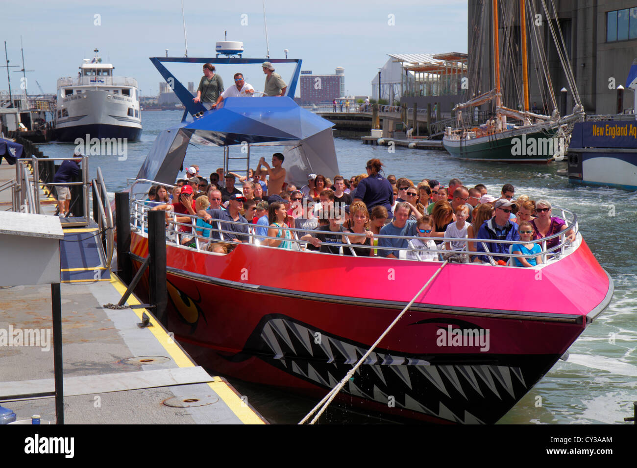 Boston Massachusetts,Long Wharf,harbor,harbour,Godzilla,speedboat ride ...